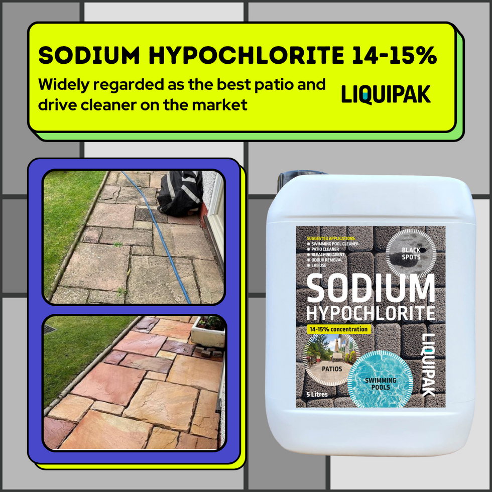 Sodium Hypochlorite 14-15% | Patio Cleaner 5-20 Litres – Liquipak